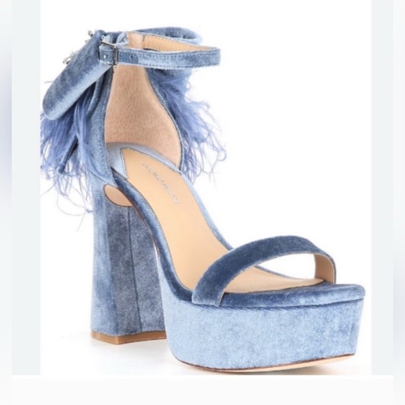 ANTONIO MELANI | Shoes | Antonio Melani Blue Velvet Platform Heels ...